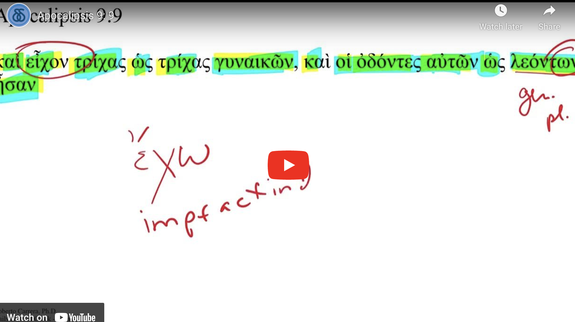 Apocalipsis 9:9 - Dosis Griego